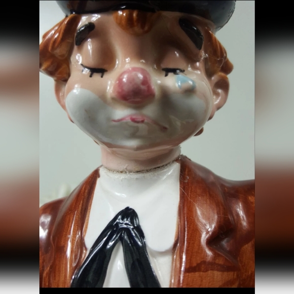 Vintage | Art | Vintage Antique Clown Wind Up Music Player Figurine Be ...